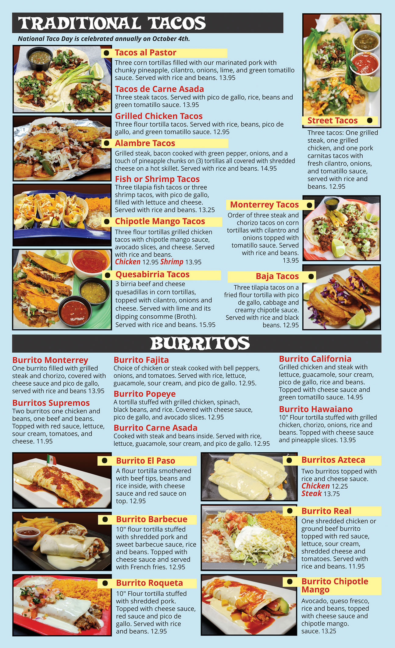 MENU / El Paso MX Cocina / 230 N Main St., Columbia, IL 62236 / 618-719 ...